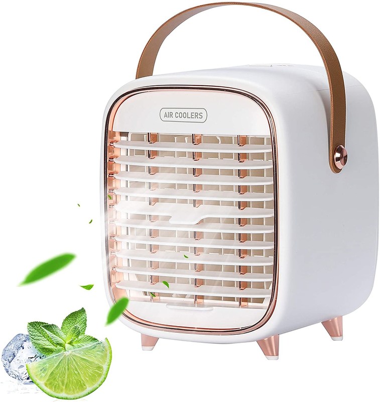 5V 2000mh Air Conditioner Table Fan 3 Speeds ABS Small Cordless Air ...